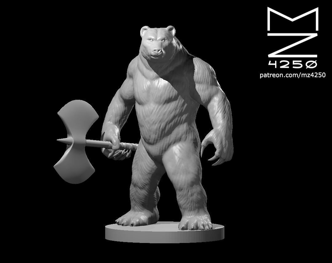 Werebear Miniature MZ4250 Humanoid Shapechanger Fantasy RPG D&D 5e ...