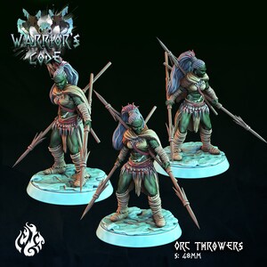 Orc Miniature Spear Thrower Warriors Code Crippled God Foundry D&D 5e Dungeons and Dragons ...