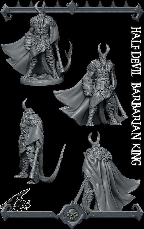 Half Devil / Tiefling Barbarian King Miniature Rocket Pig | Etsy