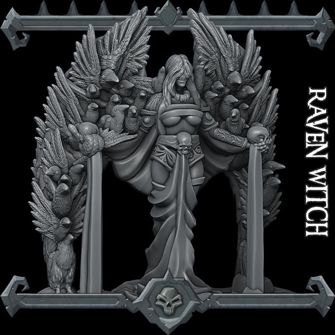 Raven Witch Miniature Rocket Pig Games D&D 5e Dungeons and Dragons ...