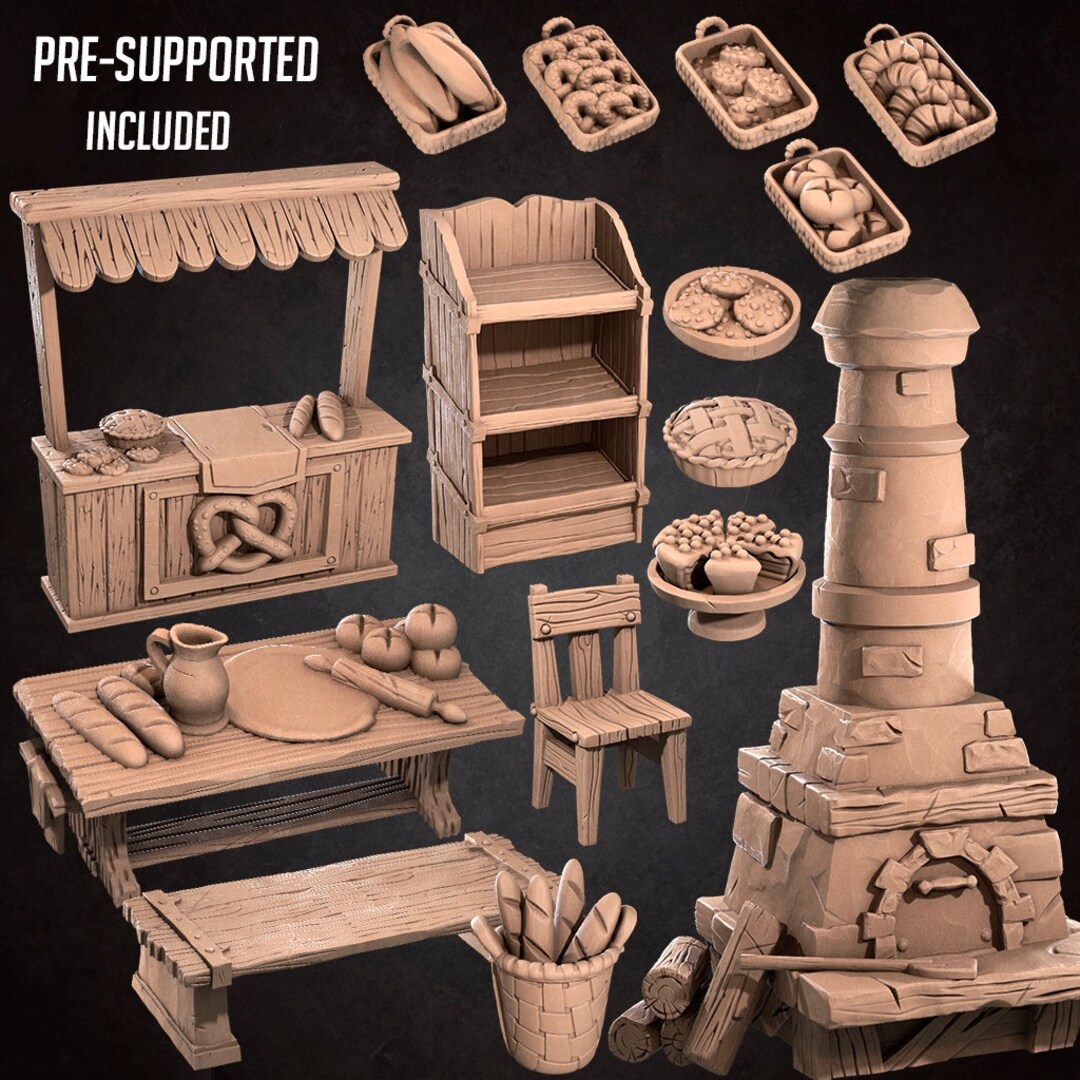 Bakery Terrain Miniature Set - Chunky Humans - Bite the Bullet - D&D 5e ...