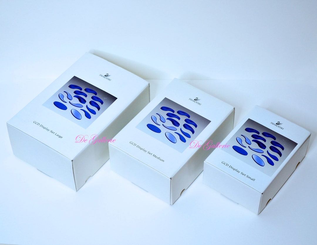 Swarovski Original Retail Blue Acrylic Display Stands 3 Box Sets Brand ...