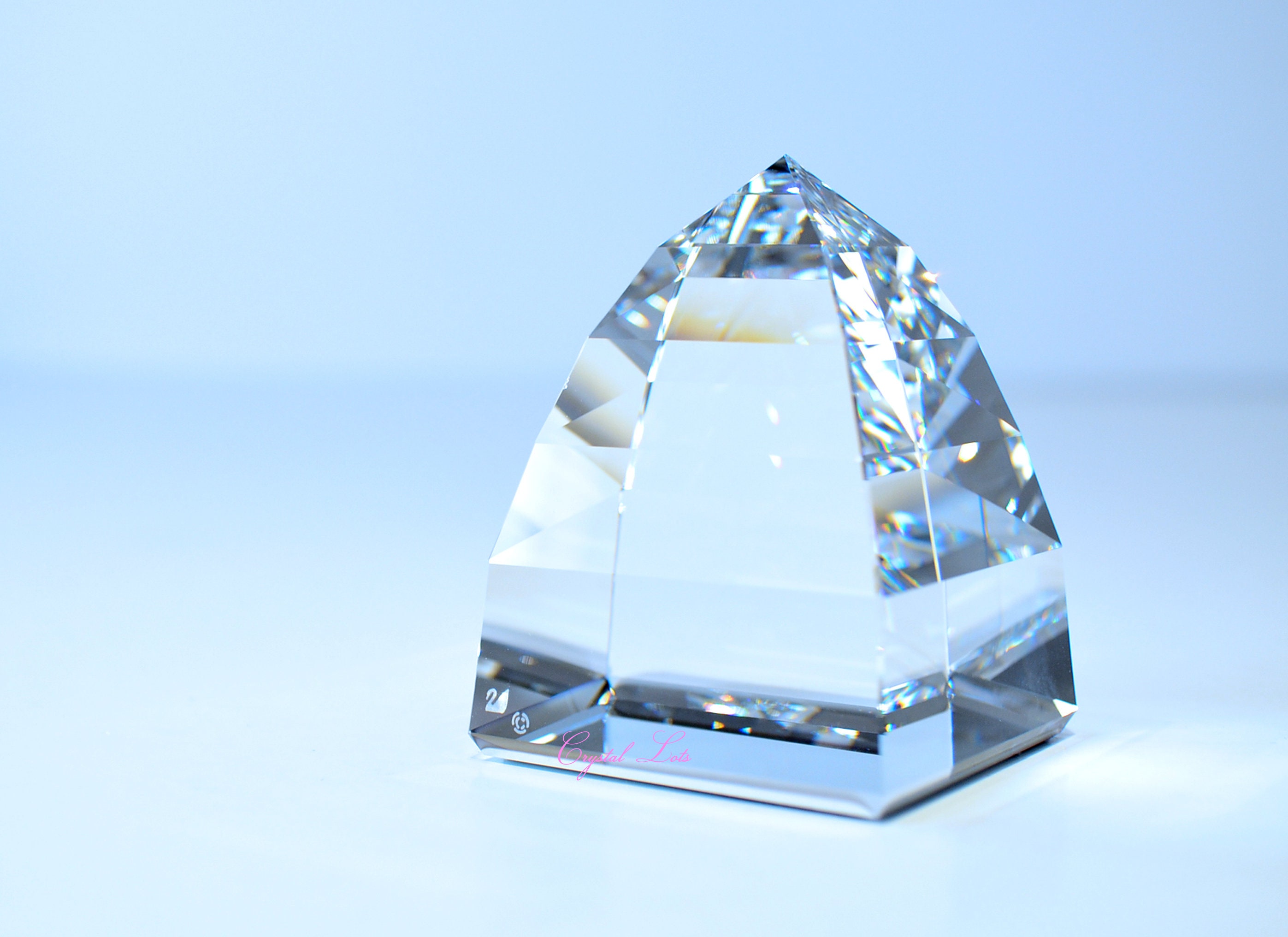 Swarovski Crystal Pyramid Paperweight Clear Collectible Piece Made in ...