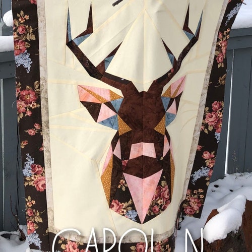 Deer Head Paper Pieced Quilt Pattern in PDF | Etsy