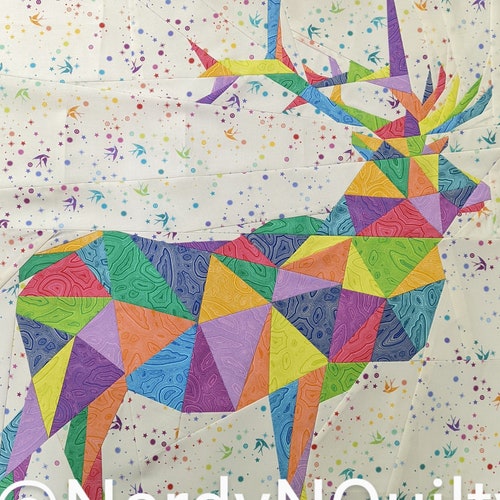 Geometric Deer Foundation Paper Pieced Quilt Pattern Block | Etsy