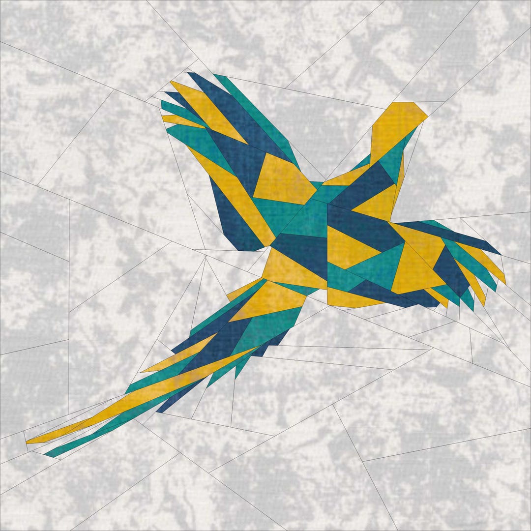 Geometric Pheasant Foundation Paper Pieced Quilt Pattern Block From the ...