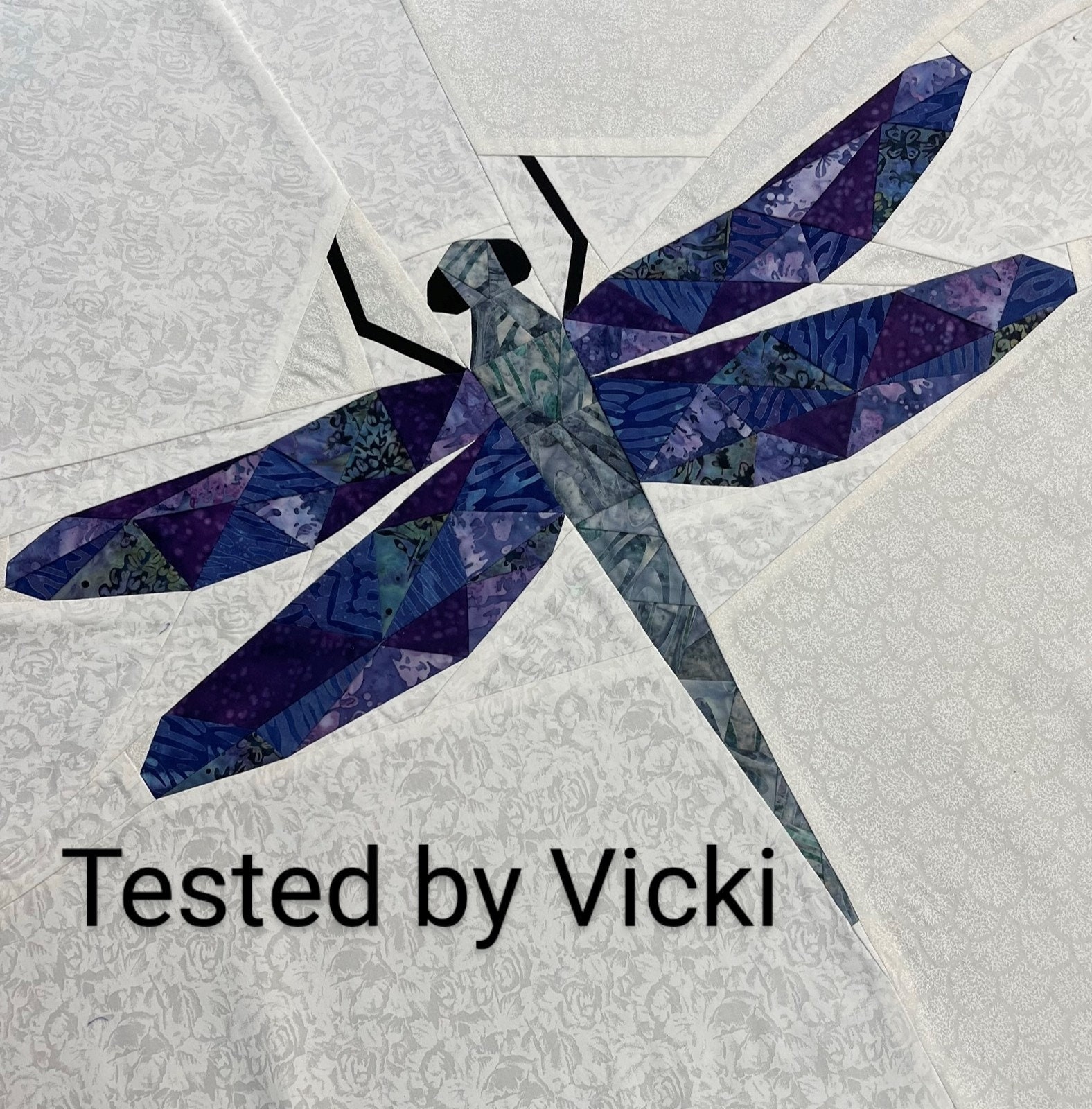 Geometric Dragonfly Foundation Paper Pieced Quilt Pattern Block From ...