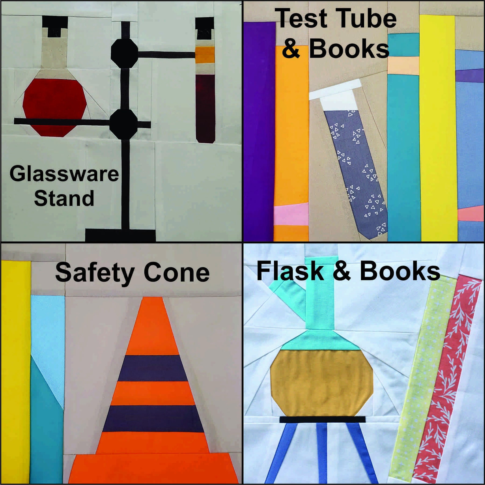 Science Bookcase Foundation Paper Pieced Quilt Block Patterns: - Etsy