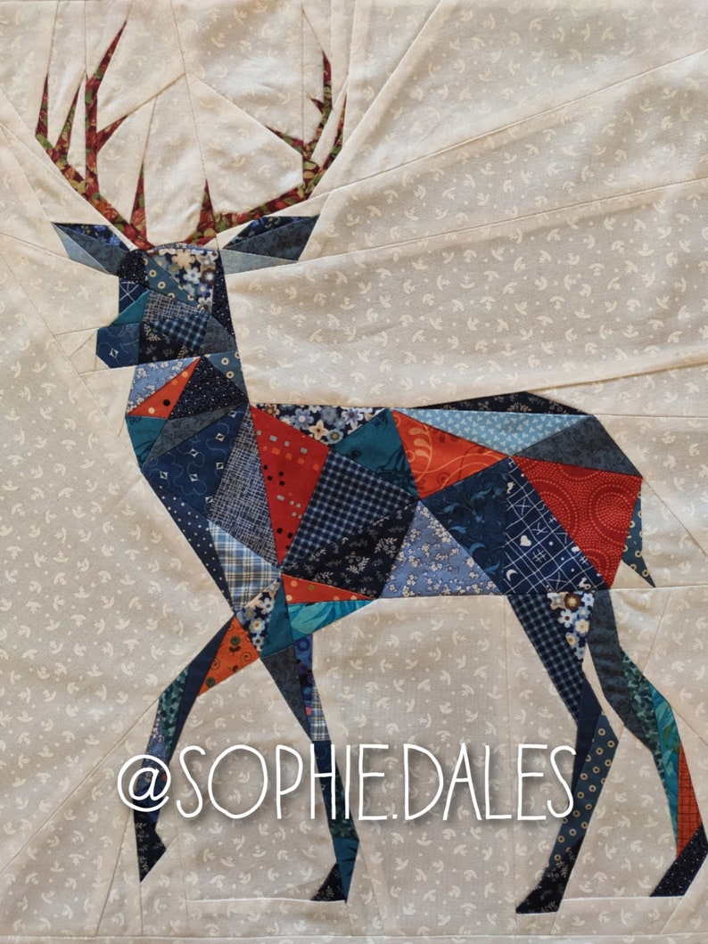 Geometric Deer Foundation Paper Pieced Quilt Pattern Block From the ...