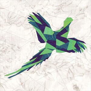Geometric Pheasant Foundation Paper Pieced Quilt Pattern Block From the ...
