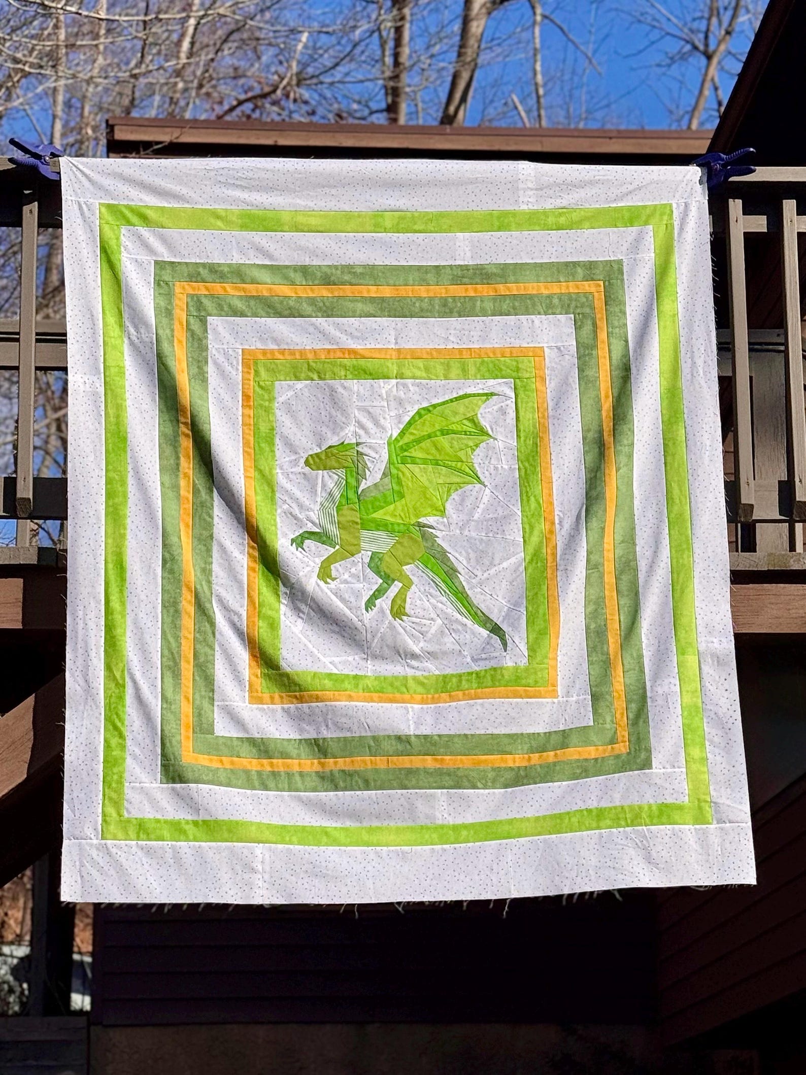 Flying Dragon Foundation Paper Pieced Quilt Pattern Block Fantasy Book ...