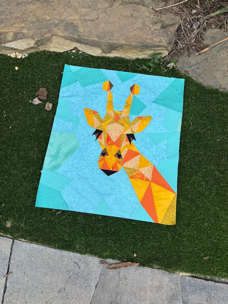 Abstract Giraffe (no. 2) FPP Quilt Digital Pattern Block 24"x28" (PDF ...