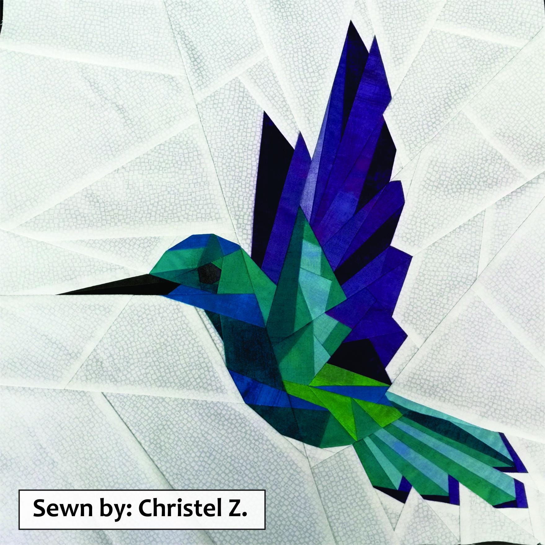 Geometric Hummingbird Foundation Paper Pieced Quilt Pattern Block From ...