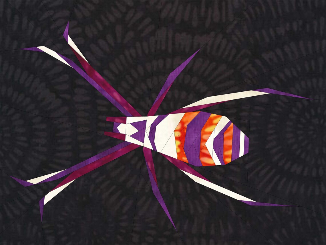 Garden Spider Insect Bug Paper Pieced Quilt Pattern Block 16"x12" - Etsy