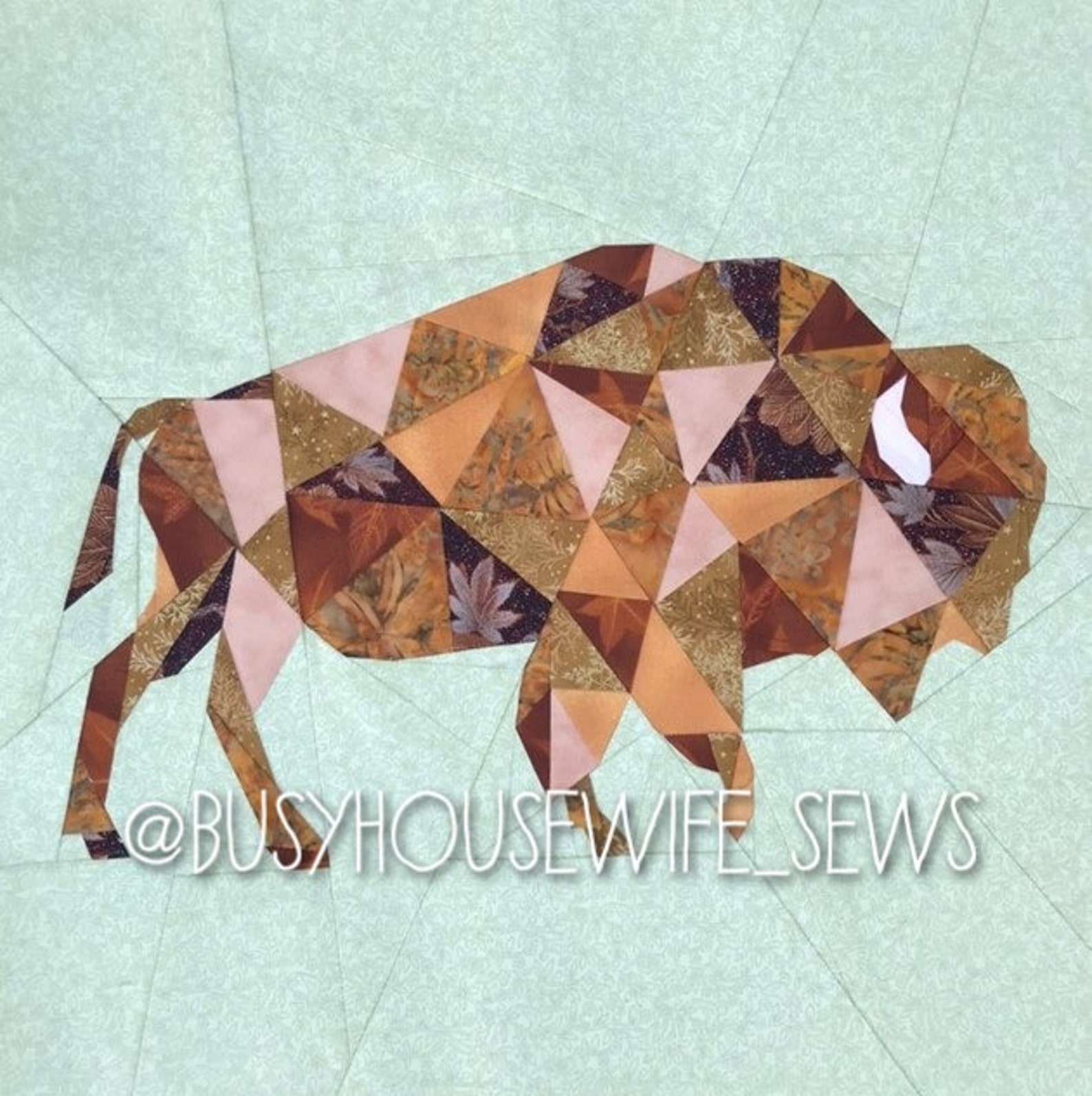 Geometric Bison Foundation Paper Pieced Quilt Pattern Block - Etsy