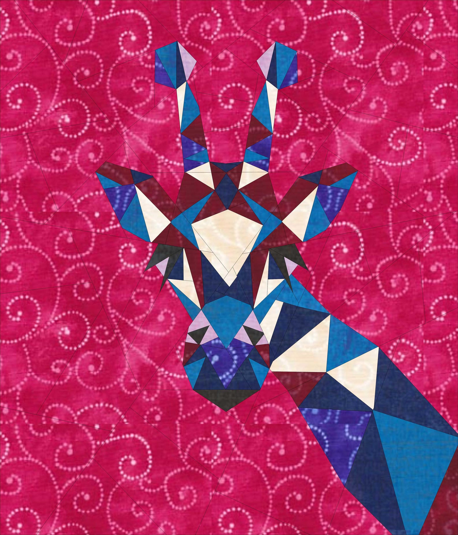 Abstract Giraffe (no. 2) FPP Quilt Digital Pattern Block 24"x28" (PDF ...