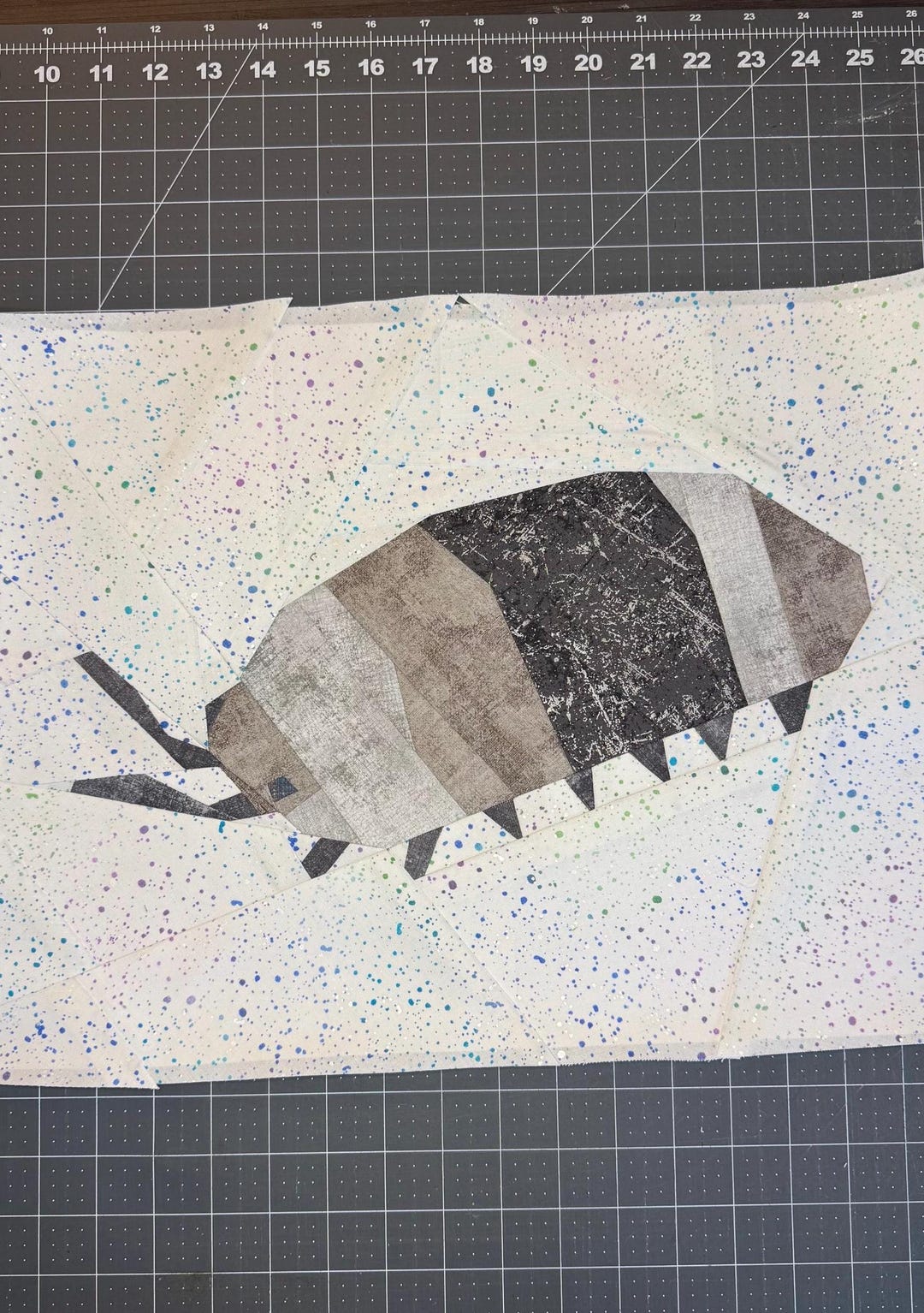 Isopod Roly-poly Pill Bug Insect Paper Pieced Quilt Pattern Block 16 ...
