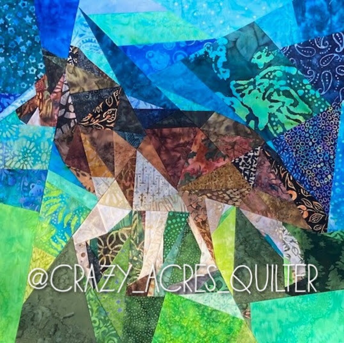 Geometric Wolf Foundation Paper Pieced Quilt Pattern Block From the ...