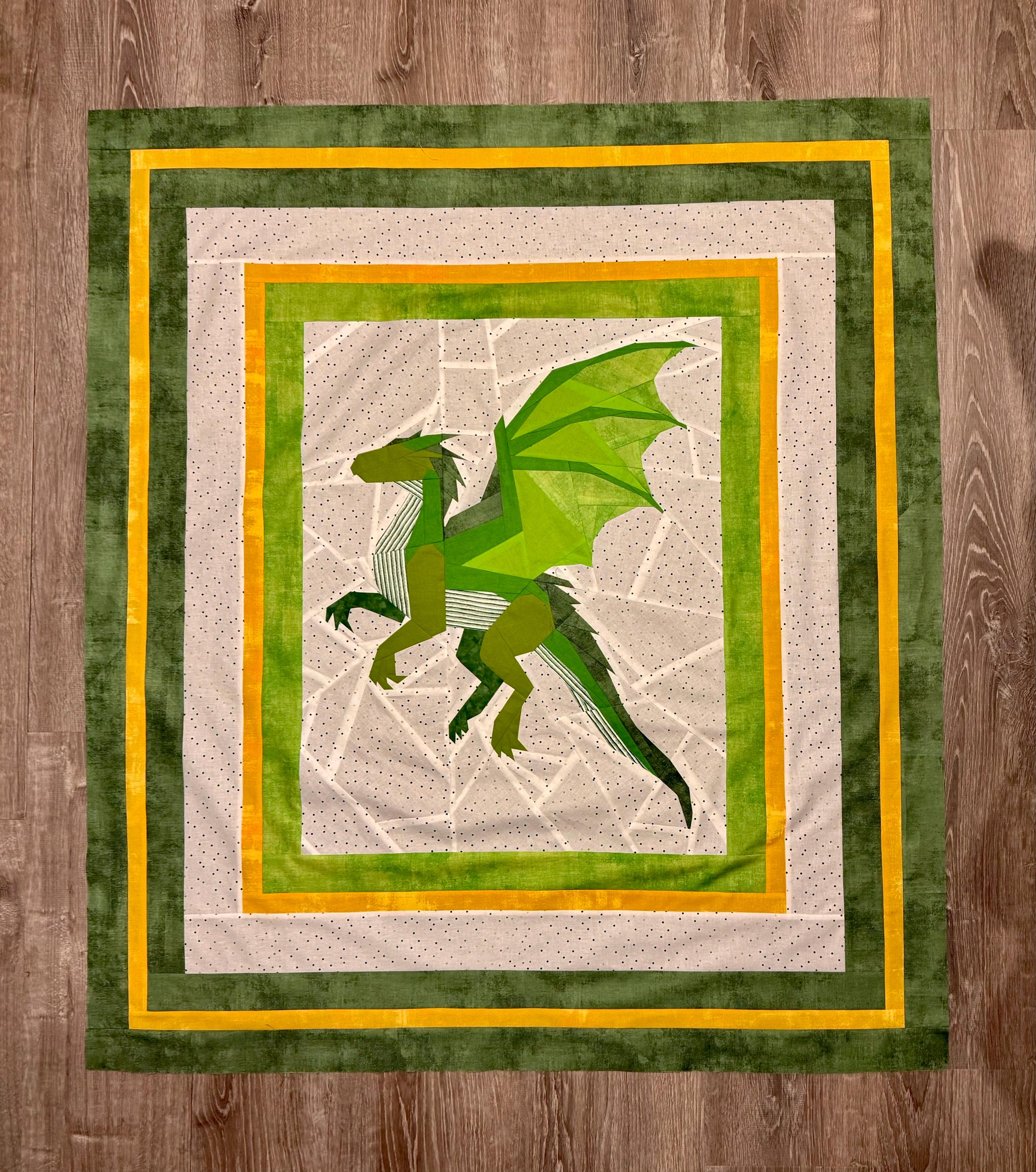 Flying Dragon Foundation Paper Pieced Quilt Pattern Block Fantasy Book ...