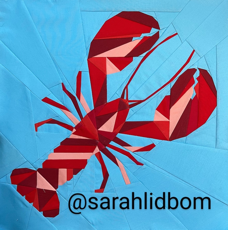 Geometric Lobster Foundation Paper Pieced Quilt Pattern Block From the ...
