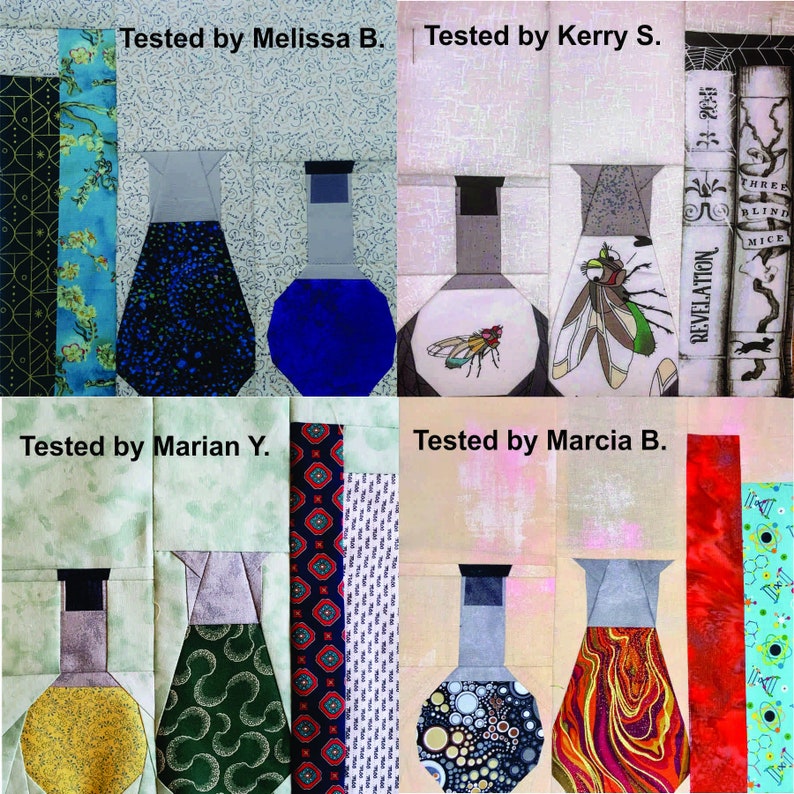 Bundle 1: Science Bookcase Foundation Paper Pieced Quilt Block Patterns ...