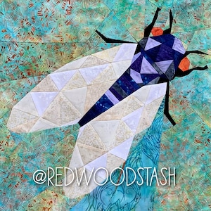Geometric Cicada Insect Foundation Paper Pieced Quilt Pattern Block ...