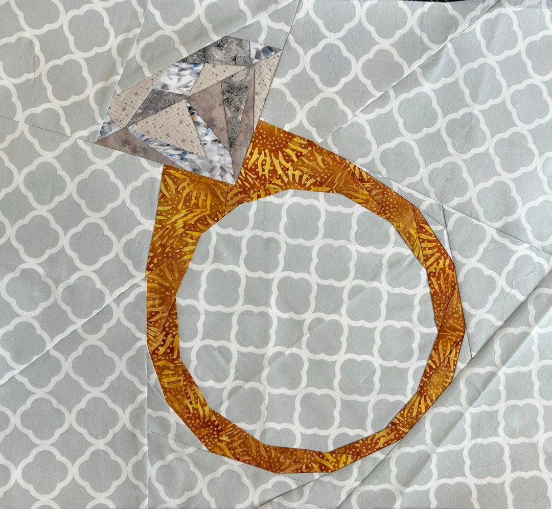Engagement Wedding Ring Paper Pieced Quilt Pattern Block - Etsy
