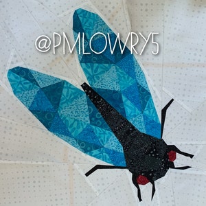 Geometric Cicada Insect Foundation Paper Pieced Quilt Pattern Block ...
