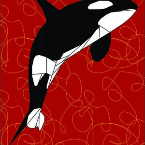 Orca Whale Paper Pieced Quilt Pattern Block - Etsy Canada