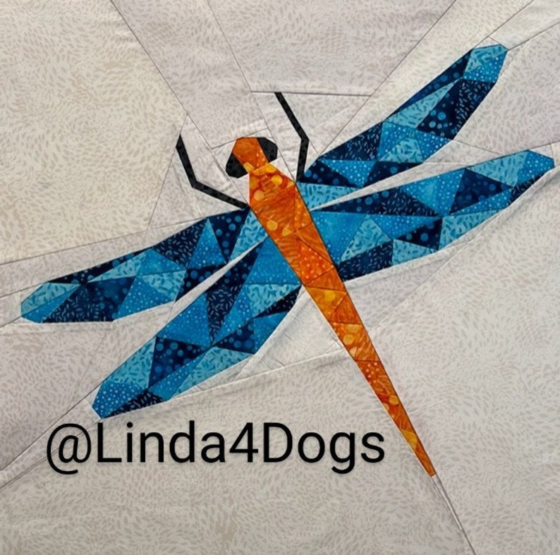 Geometric Dragonfly Foundation Paper Pieced Quilt Pattern | Etsy