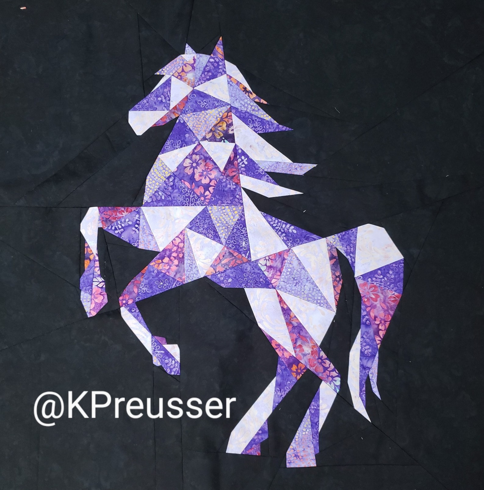 Geometric Horse Foundation Paper Pieced Quilt Pattern Block From the ...