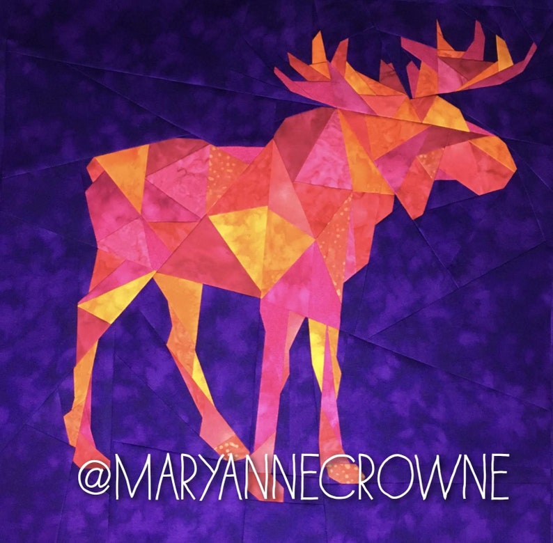 Geometric Moose Foundation Paper Pieced Quilt Pattern Block - Etsy