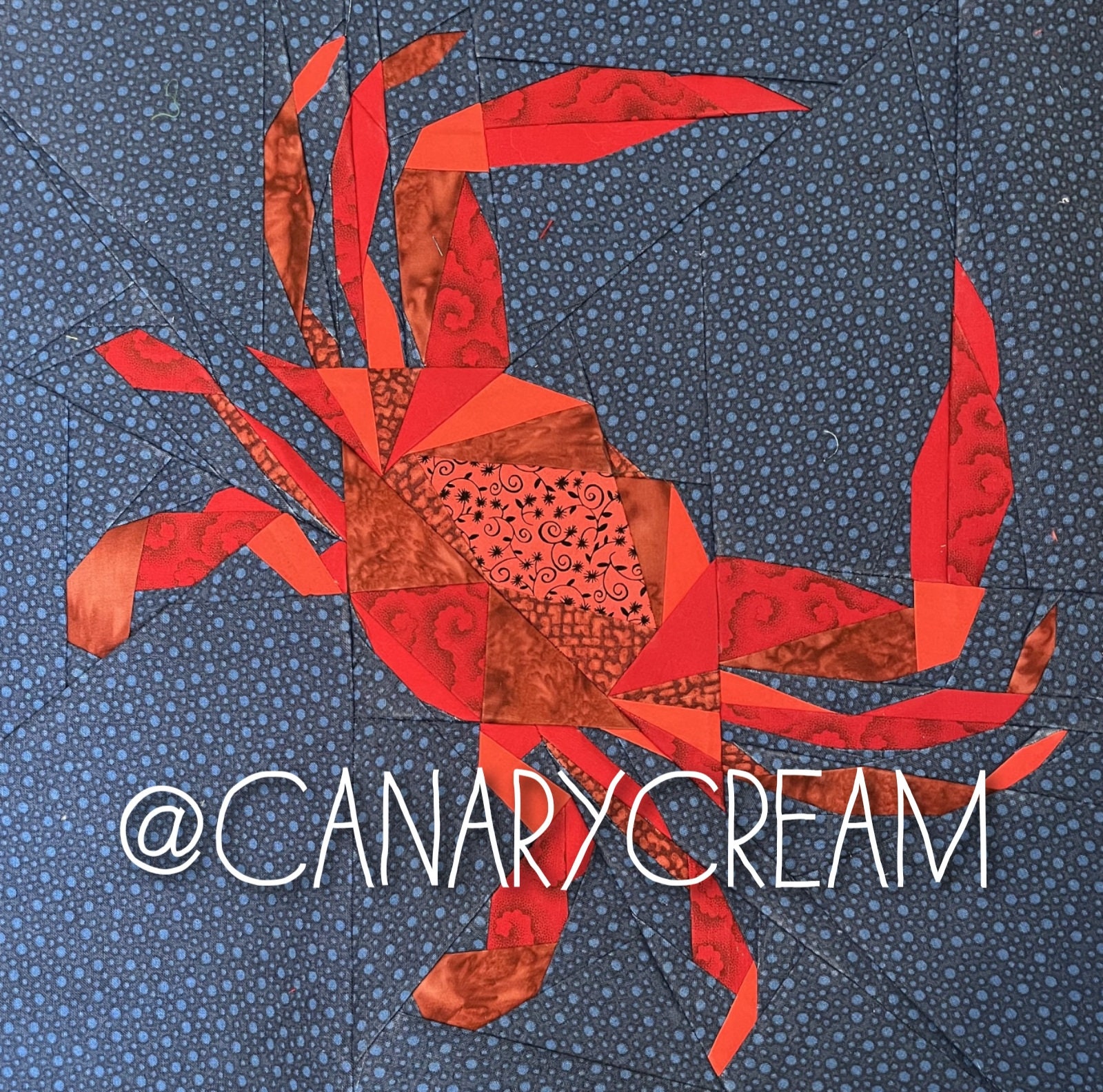 Geometric Crab Foundation Paper Pieced Quilt Pattern Block From the ...