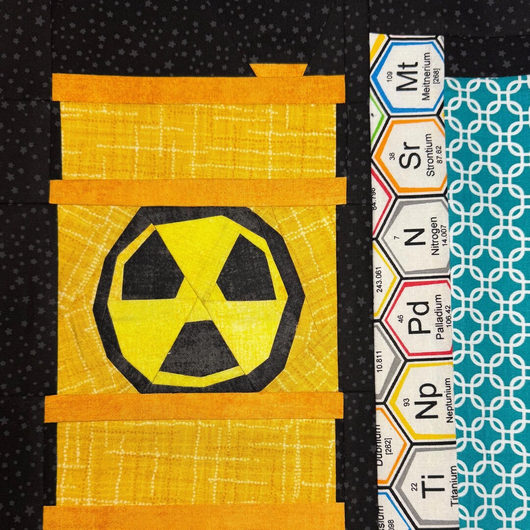 Nuclear Waste Barrel Bookcase Quilt Pattern FPP 10"x10" - Mix & Match ...
