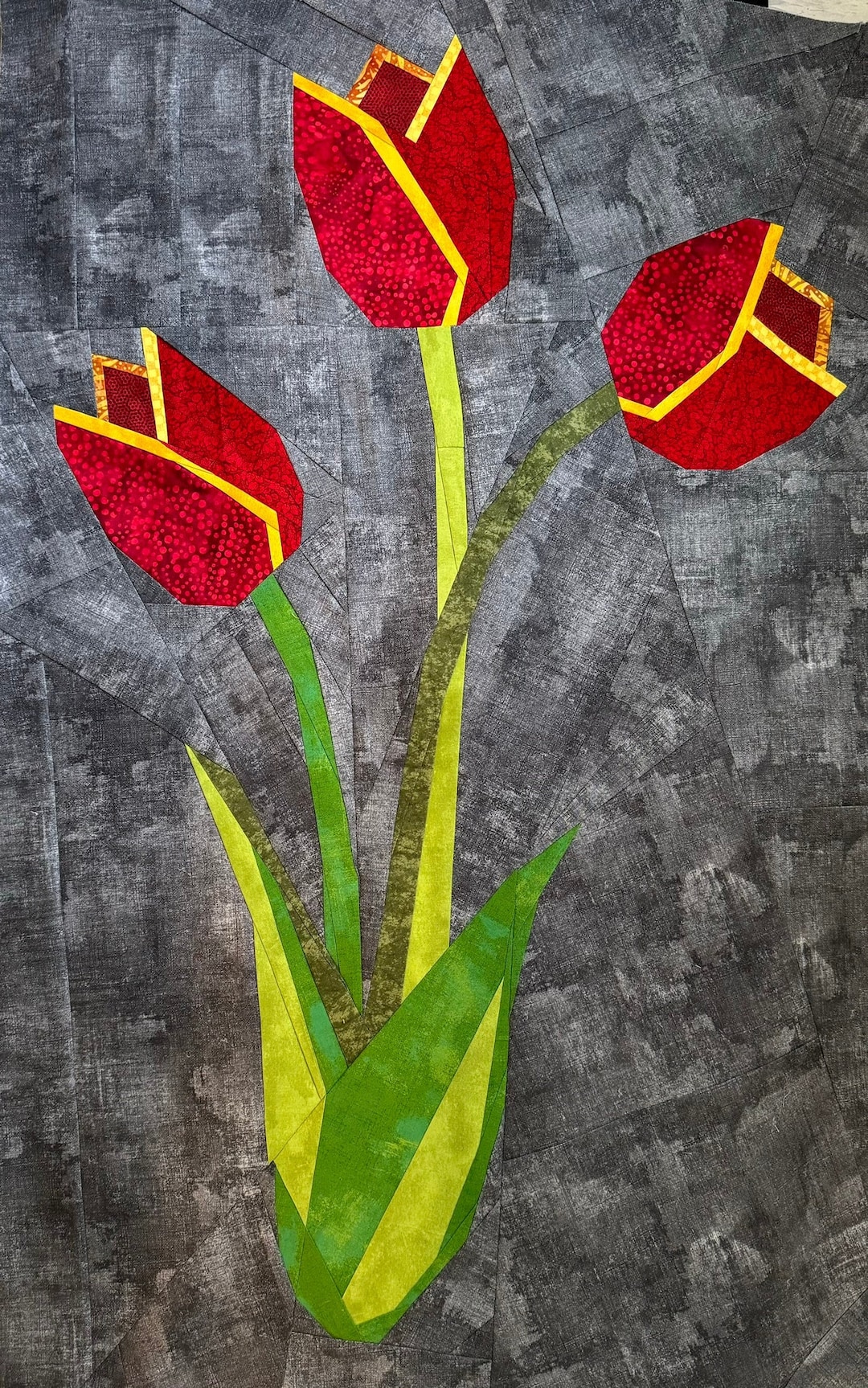 Netherlands Tulips 3 Flower Paper Pieced Quilt Pattern Block From ...