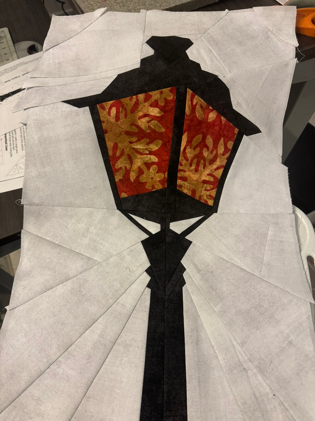 Lamp Post Street Light Paper Pieced Quilt Pattern Block - Etsy