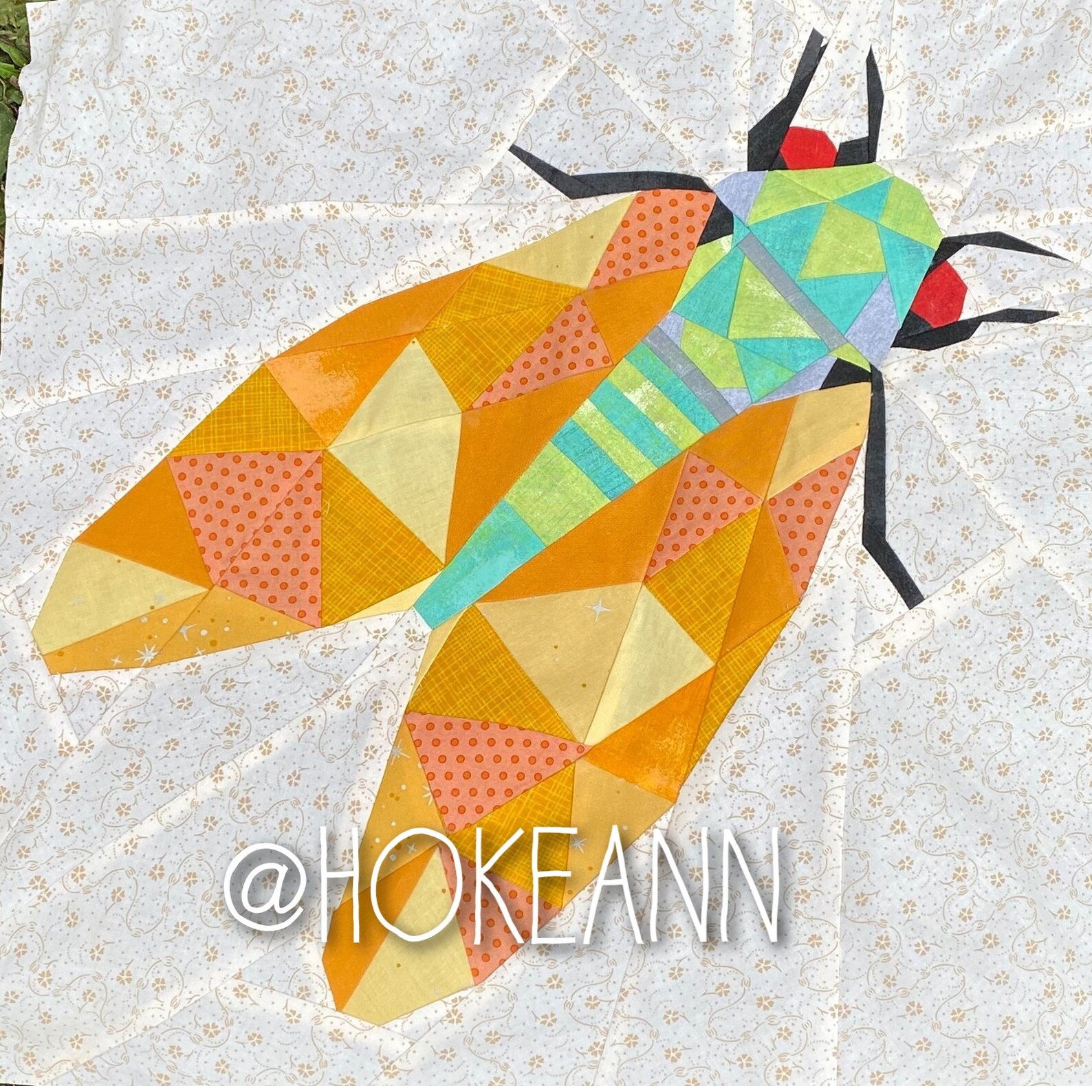 Geometric Cicada Insect Foundation Paper Pieced Quilt Pattern - Etsy