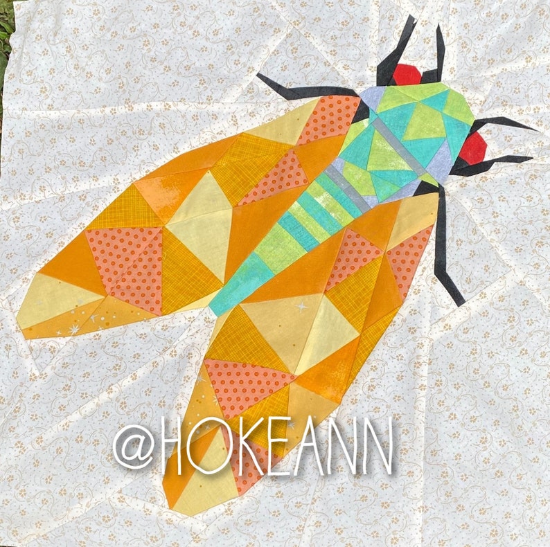 Geometric Cicada Insect Foundation Paper Pieced Quilt Pattern - Etsy
