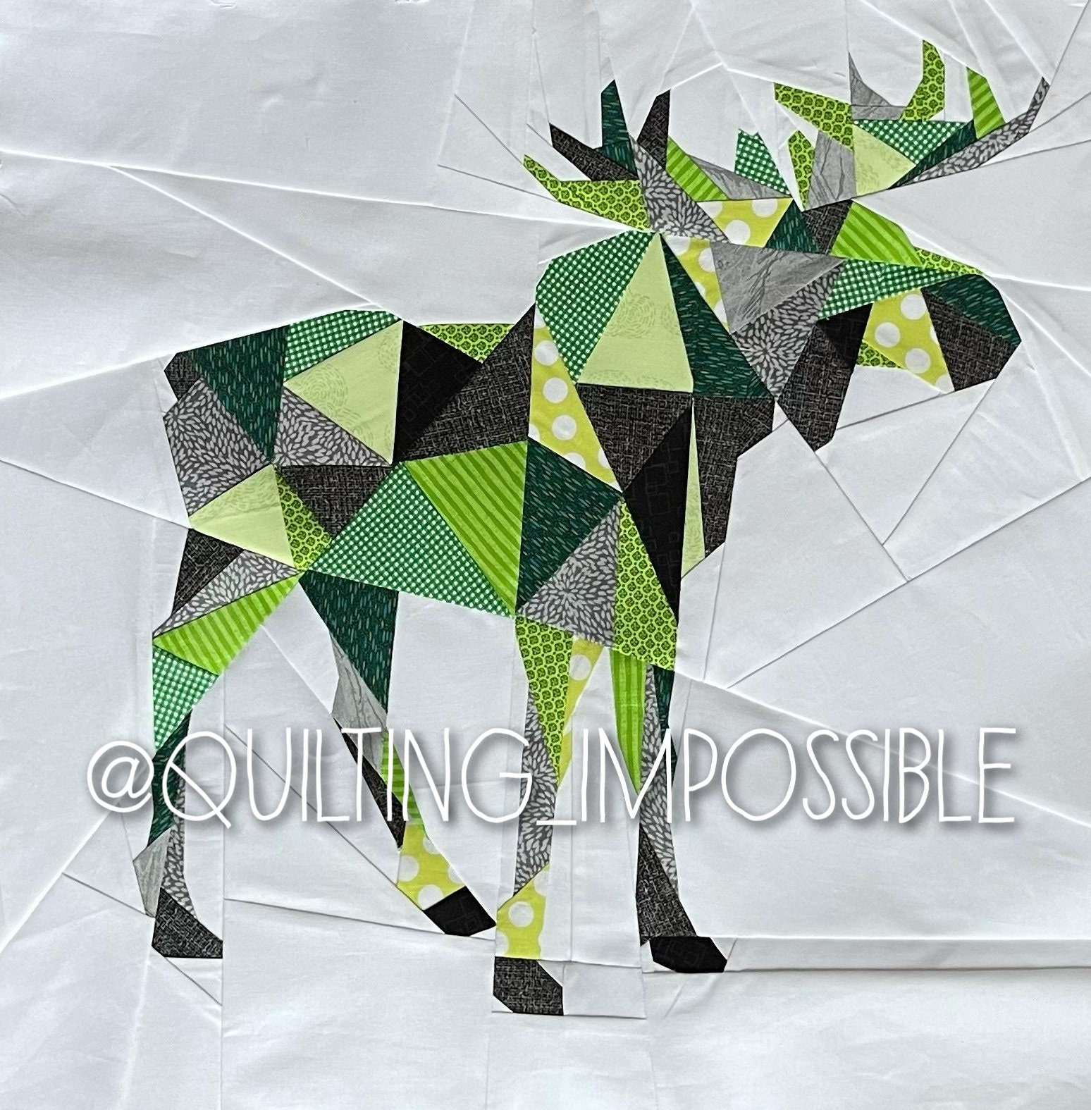 Geometric Moose Foundation Paper Pieced Quilt Pattern Block | Etsy
