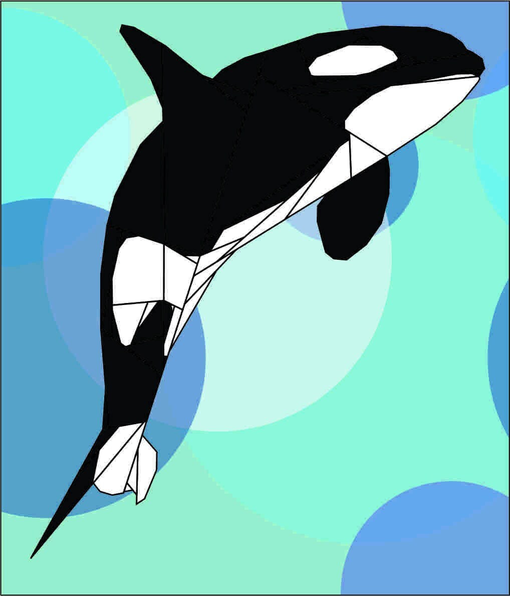 Orca Whale Paper Pieced Quilt Pattern Block - Etsy Hong Kong