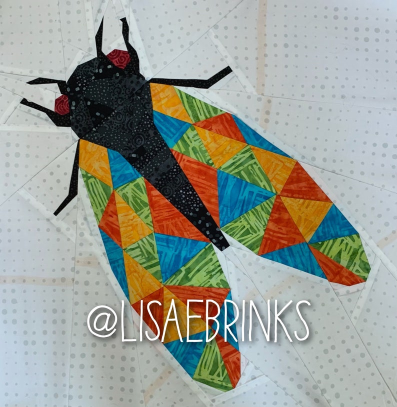 Geometric Cicada Insect Foundation Paper Pieced Quilt Pattern - Etsy