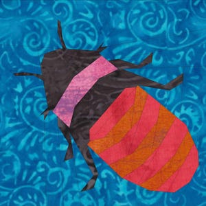 Hissing Cockroach Insect Bug Paper Pieced Quilt Pattern Block 16"x12 ...
