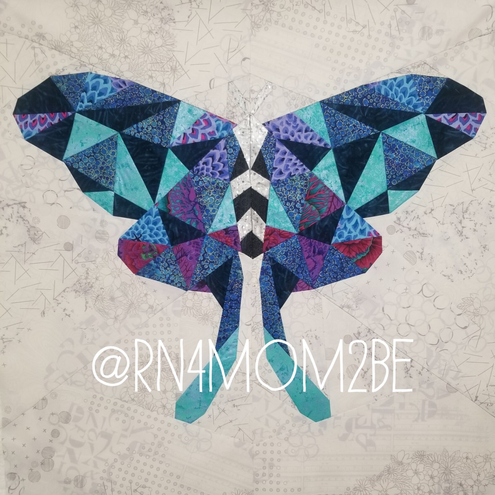 Geometric Luna Moth Foundation Paper Pieced Quilt Pattern Block From ...