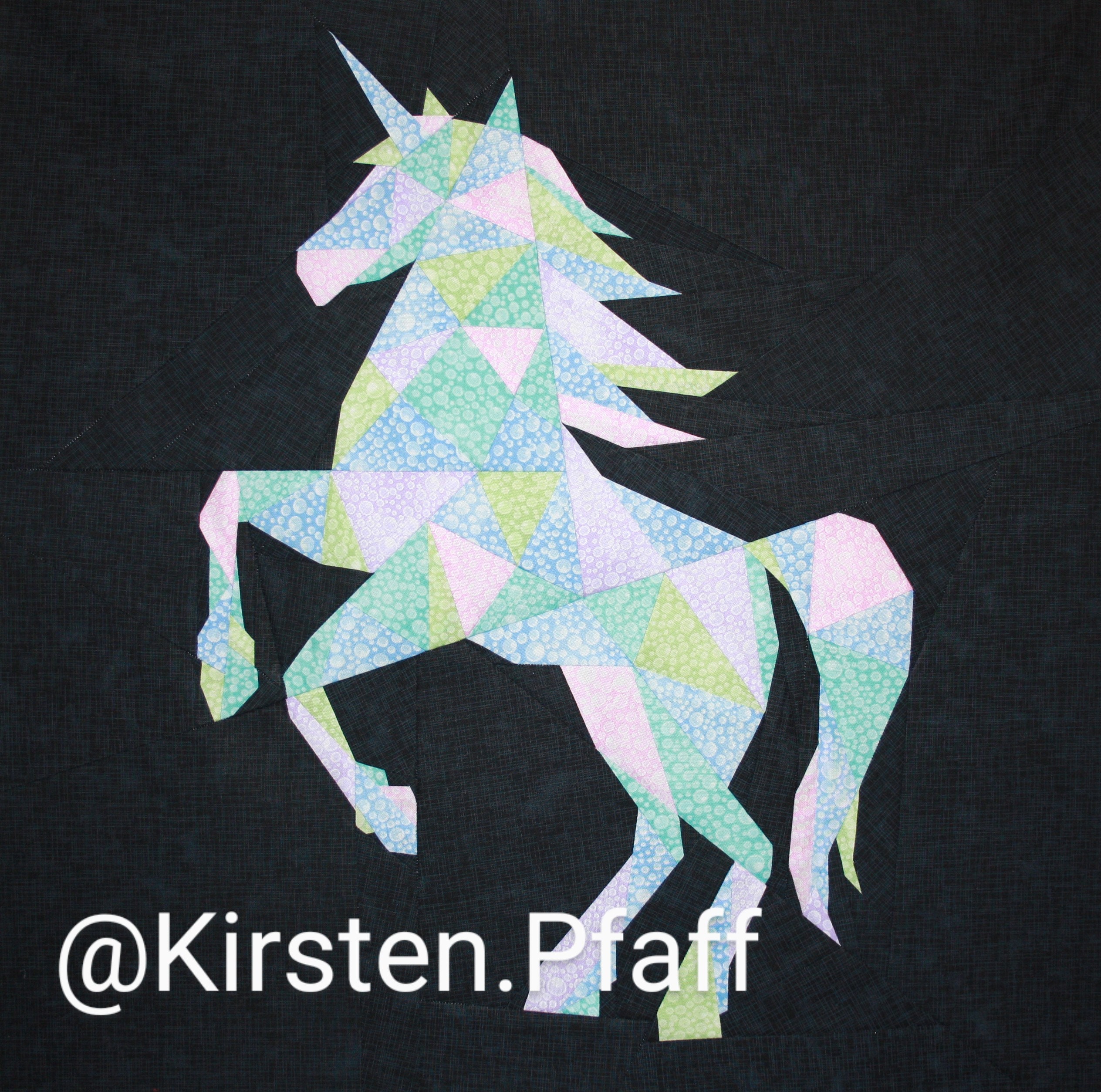 Geometric Unicorn Foundation Paper Pieced Quilt Pattern Block - Etsy