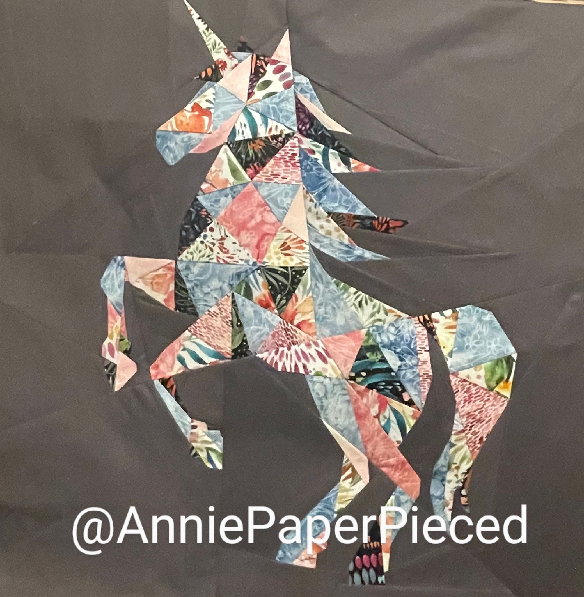Geometric Unicorn Foundation Paper Pieced Quilt Pattern Block From the ...