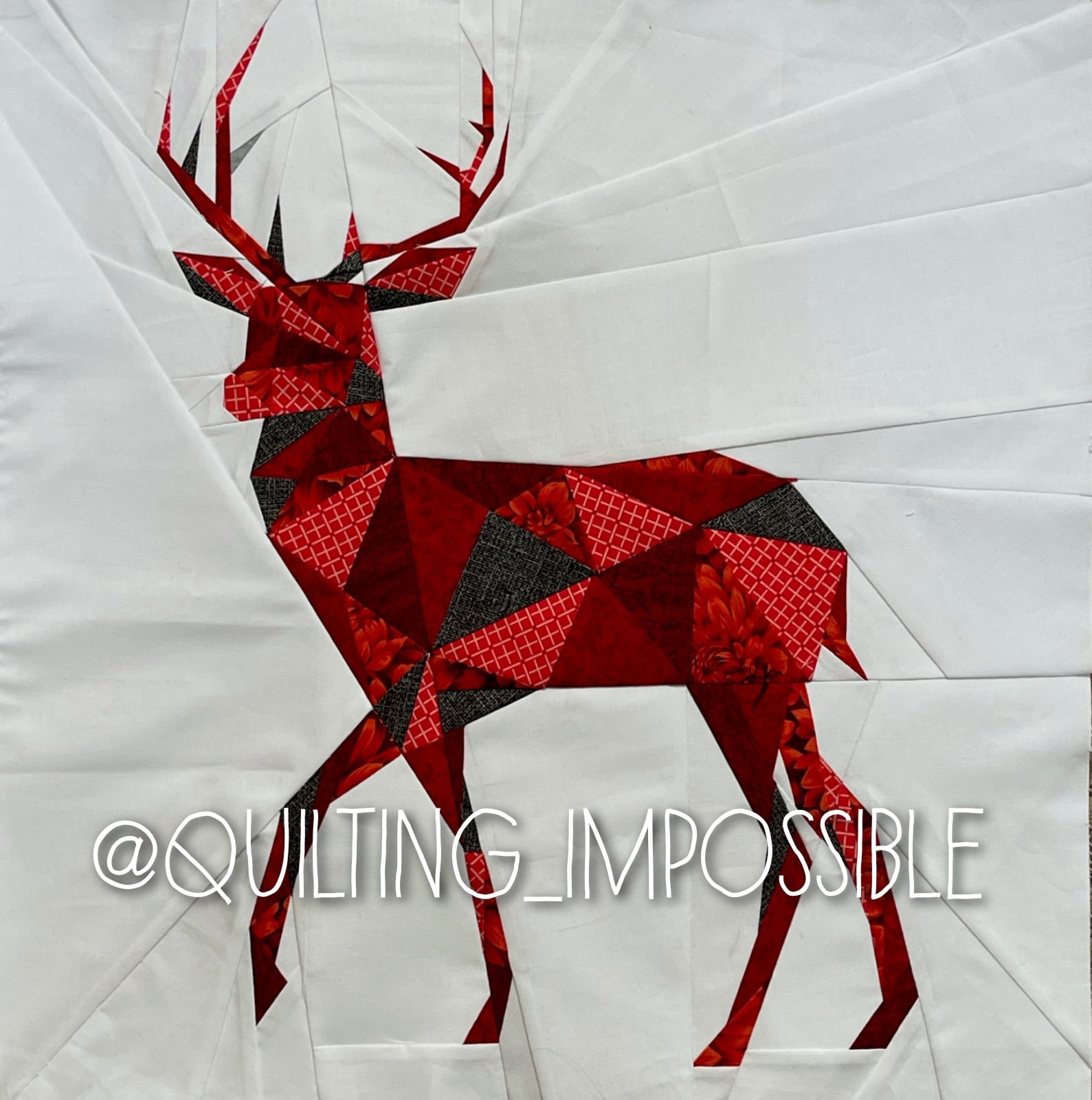 Geometric Deer Foundation Paper Pieced Quilt Pattern Block From the ...
