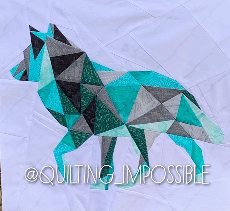 Geometric Wolf Foundation Paper Pieced Quilt Pattern Block From the ...