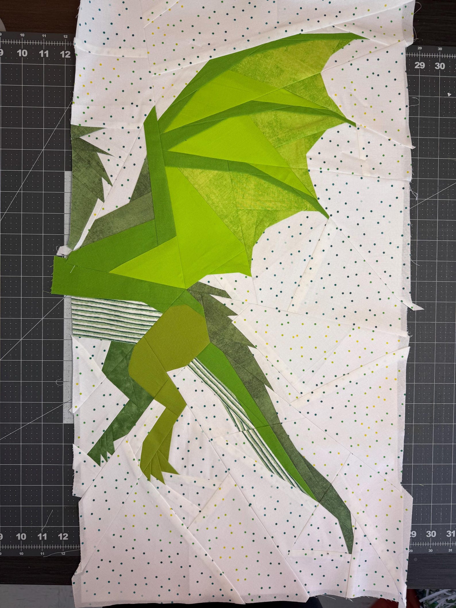 Flying Dragon Foundation Paper Pieced Quilt Pattern Block Fantasy Book ...