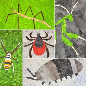 Isopod Roly-poly Pill Bug Insect Paper Pieced Quilt Pattern Block 16 ...