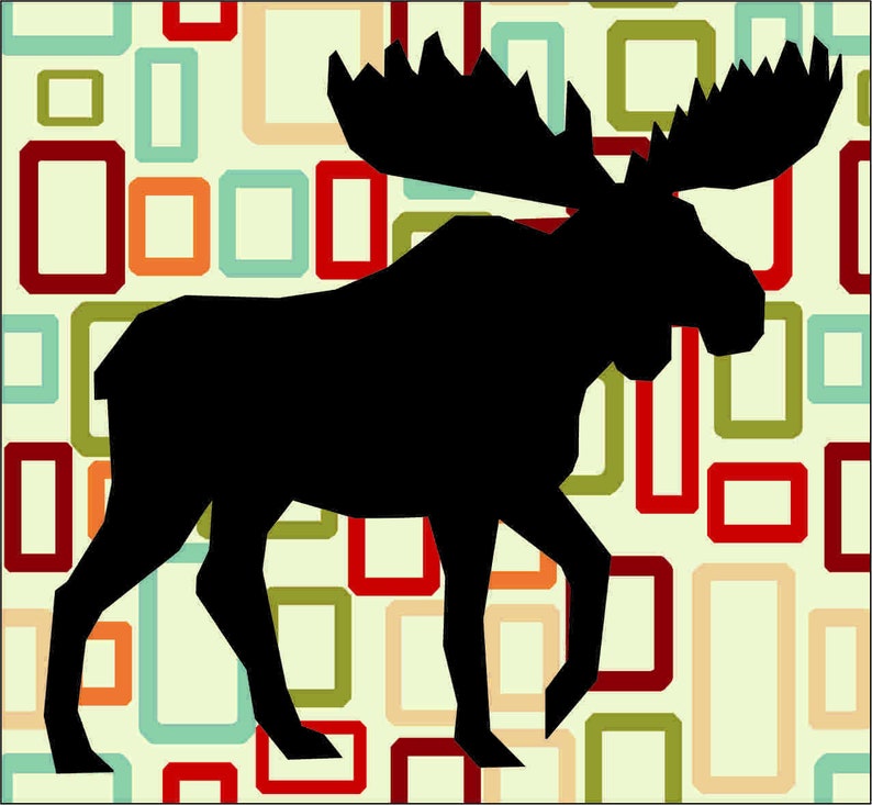 Moose Silhouette Paper Pieced Quilt Pattern Block - Etsy